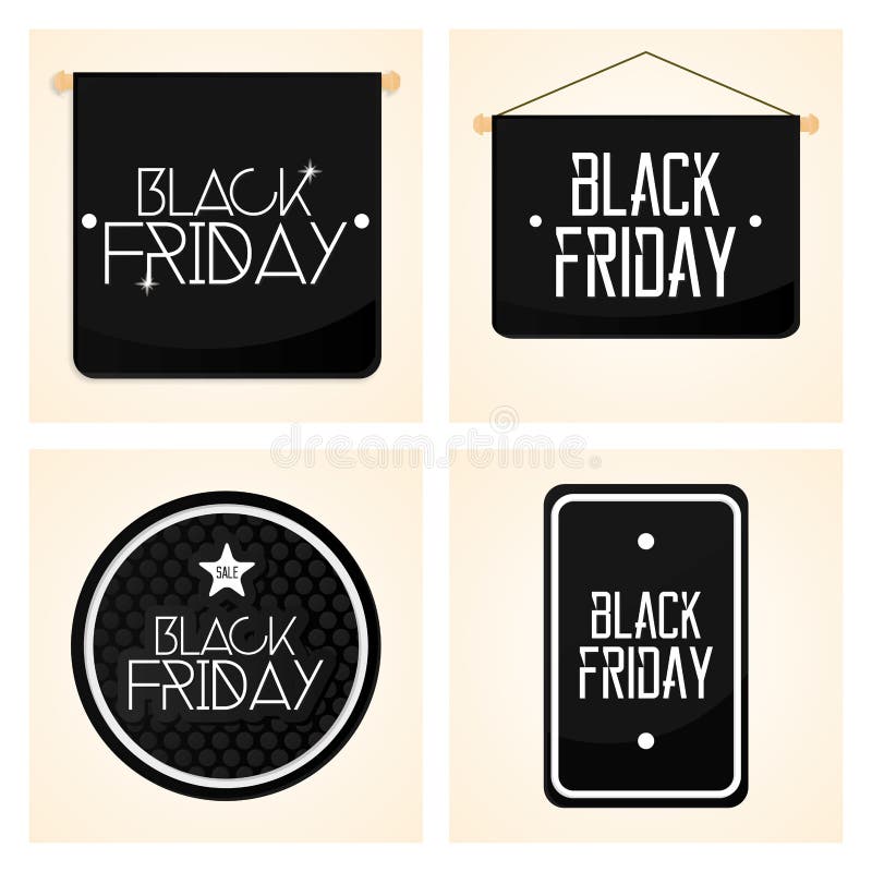 Set Different Black Friday Stickers Isolated Stock Illustration ...