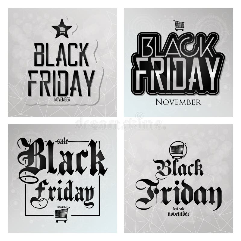 Set Different Black Friday Stickers Isolated Stock Vector ...