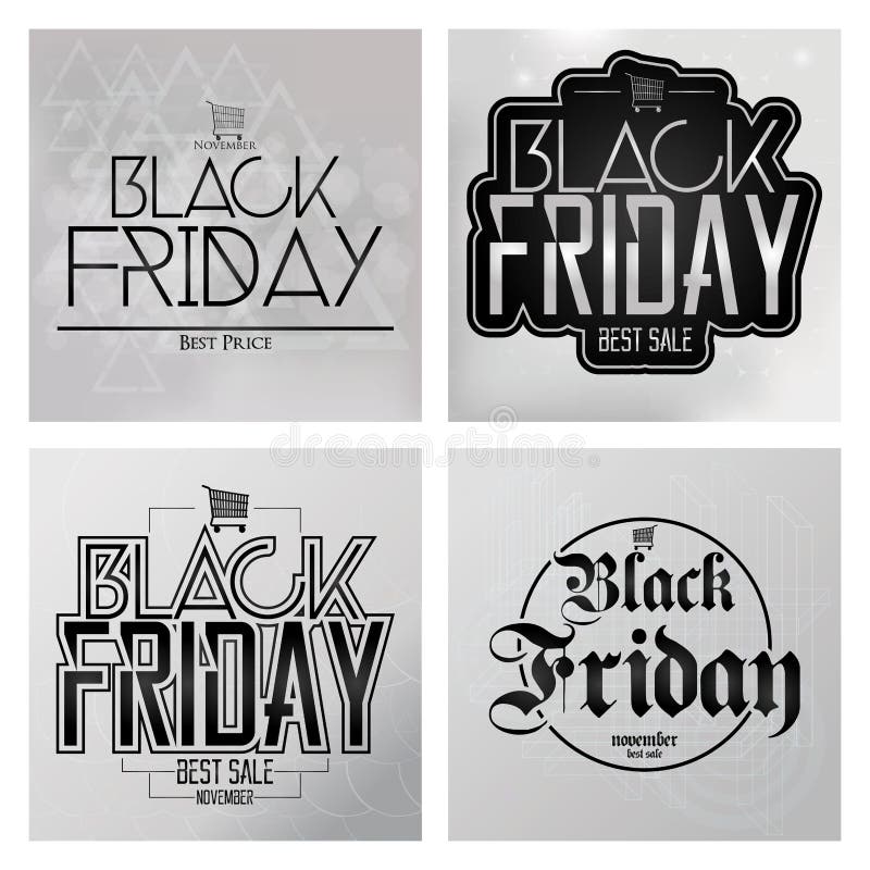 Set Different Black Friday Stickers Isolated Stock Illustration ...