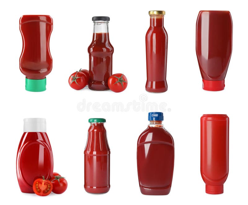 Set of Different Ketchup Smears on White Background Stock Image - Image ...