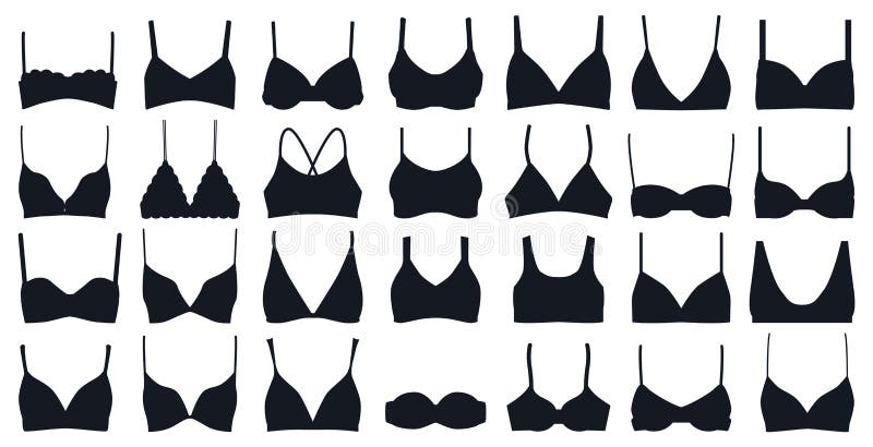 Set of Different Bras Stock Vector Stock Illustration - Illustration of ...