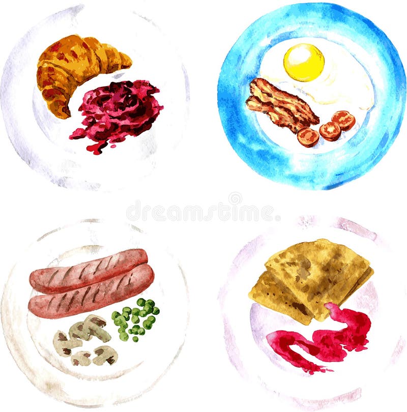 Breakfast Drawing Stock Illustrations – 108,433 Breakfast Drawing Stock ...