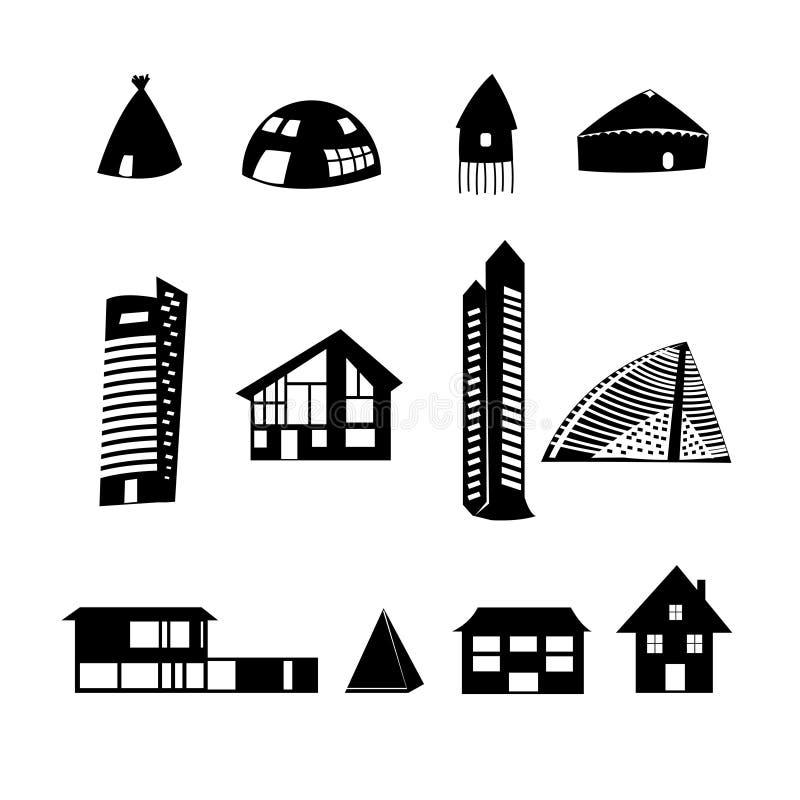 Different Buildings and Places Stock Vector - Illustration of concept ...