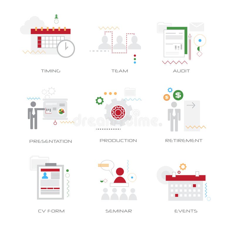 Set Different Business Concepts Collection Flat Style Isolated Stock ...