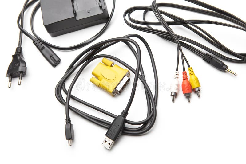 Set of different cables stock photo. Image of computer - 38459588