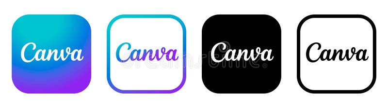 Set of Different Canva Mobile App Icons, Isolated on Transparent ...