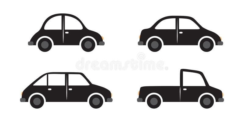 Set of Different Cars Isolated Simple Stock Illustration - Illustration ...