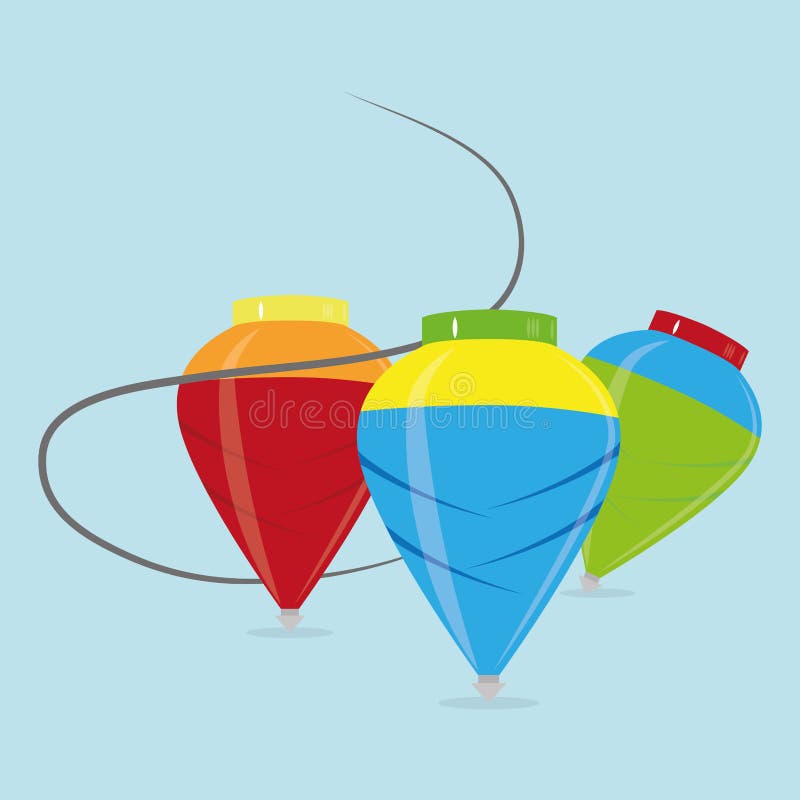 Set of Different Cartoon Spins Isolated Stock Vector - Illustration of ...