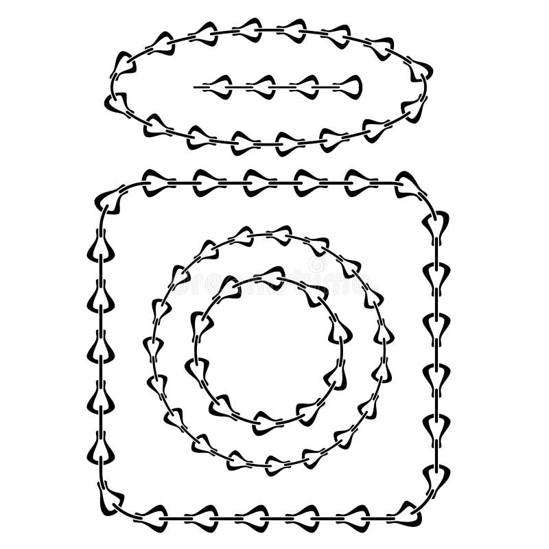 Set of Different Chain Frames Isolated on White Background Stock Vector ...