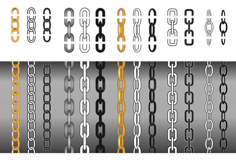 Set Of Different Chains, Seamless And Chain Parts To Make It As Long As ...