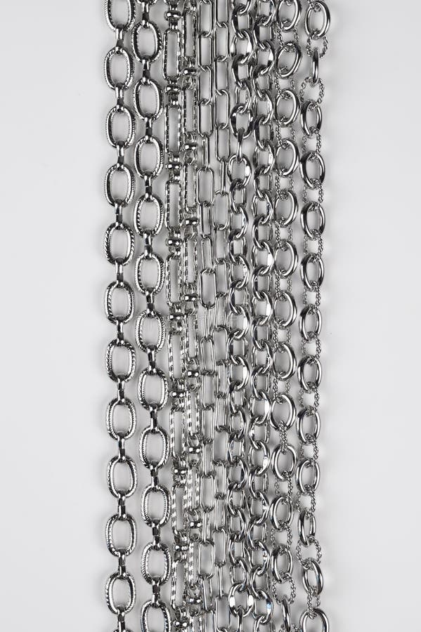Set of Different Chains on White Background. Chain Connection, Types of ...