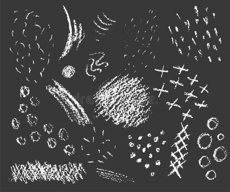 Set of Different Chalk Textures and Scribbles Stock Vector ...