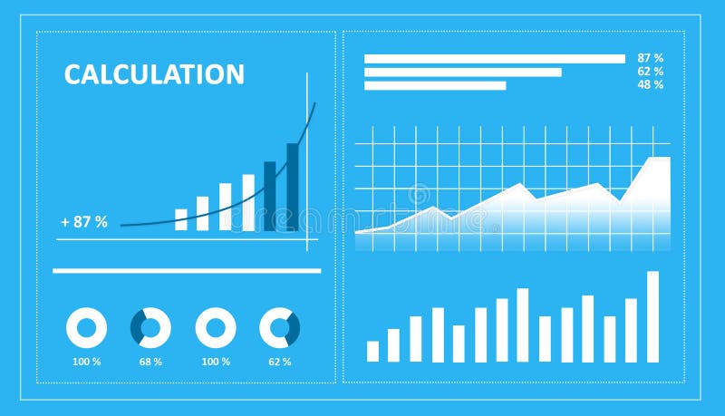 Set of Different Charts on Background Stock Illustration - Illustration ...