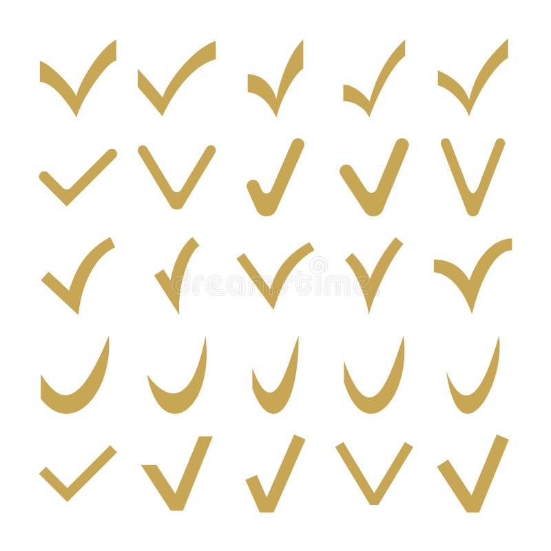 Set of Different Check Marks Stock Illustration - Illustration of ...