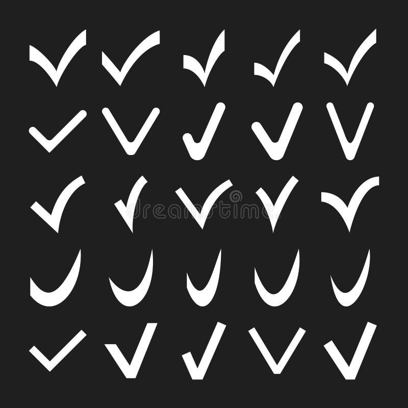 Set of Different Check Marks Stock Illustration - Illustration of mark ...