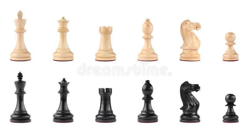 Set with Different Chess Pieces on White Background Stock Photo - Image ...