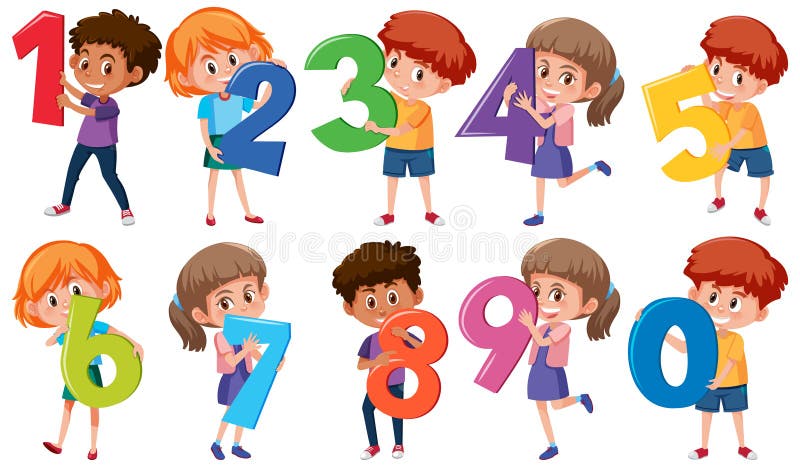 Children Counting Numbers One To Four Stock Vector - Illustration of ...