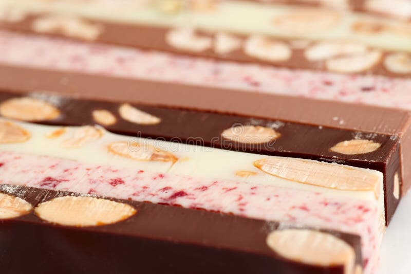 Set of Different Chocolate Bars Stock Photo - Image of isolated, nuts ...