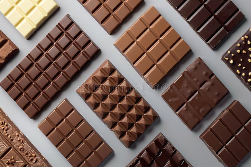 Set of Different Chocolate Bars Stock Illustration - Illustration of ...
