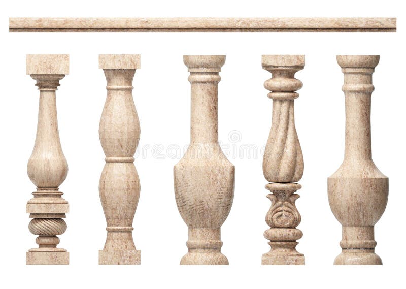 Set of Different Classic Vintage Marble Balusters Stock Illustration ...