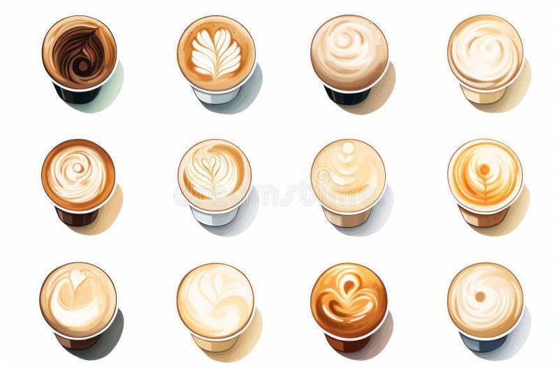 Set of Different Coffee. Design of Coffee Shop Menu Stock Illustration ...