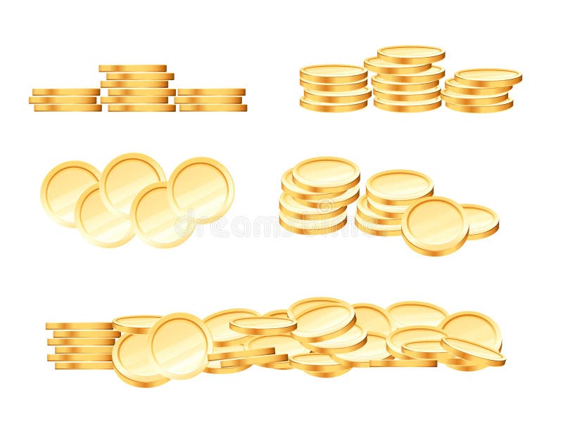 Stack of Golden Coins and Red Arrow Stock Illustration - Illustration ...