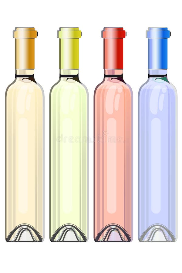 Colorful wine bottles stock illustration. Illustration of stripes ...