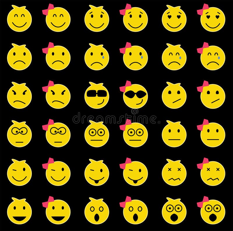 Set of Different Color Smiles Stock Vector - Illustration of emotion ...