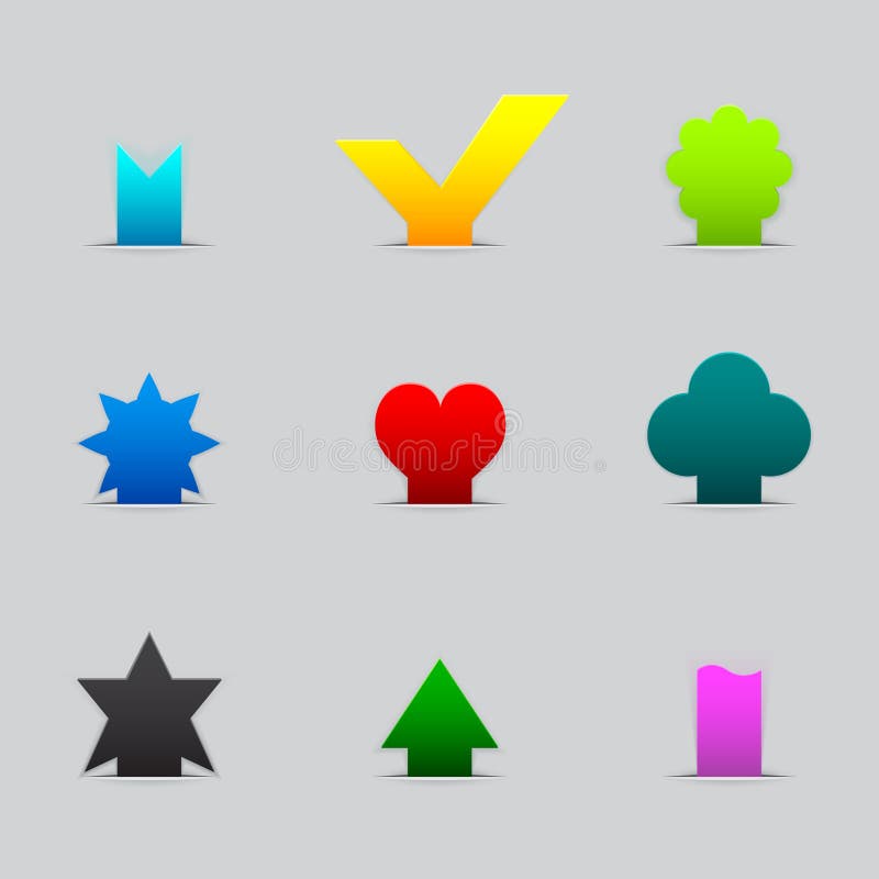 Set of Different Color Tabs Stock Illustration - Illustration of email ...