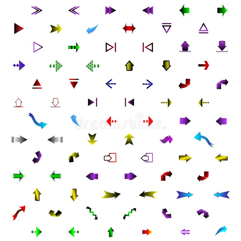 Set of Different Colored Arrows, Eps10 Stock Vector - Illustration of ...