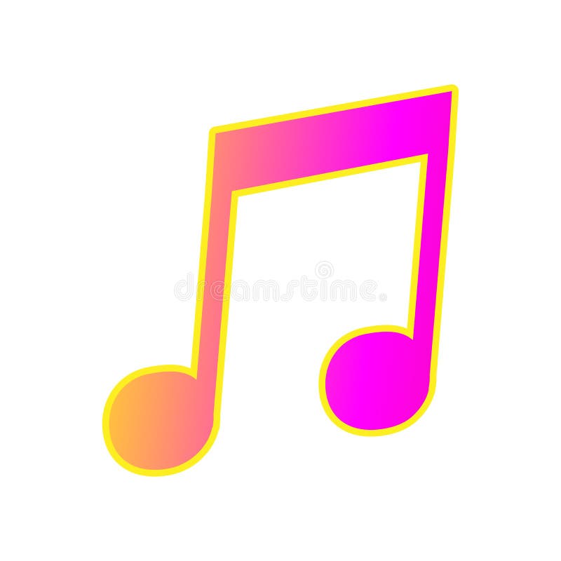 A Set of Different Colored Musical Notes on a White Background Stock ...
