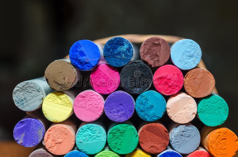 Set of Different Colored Pastel Chalk Combined Together. Stock Image ...