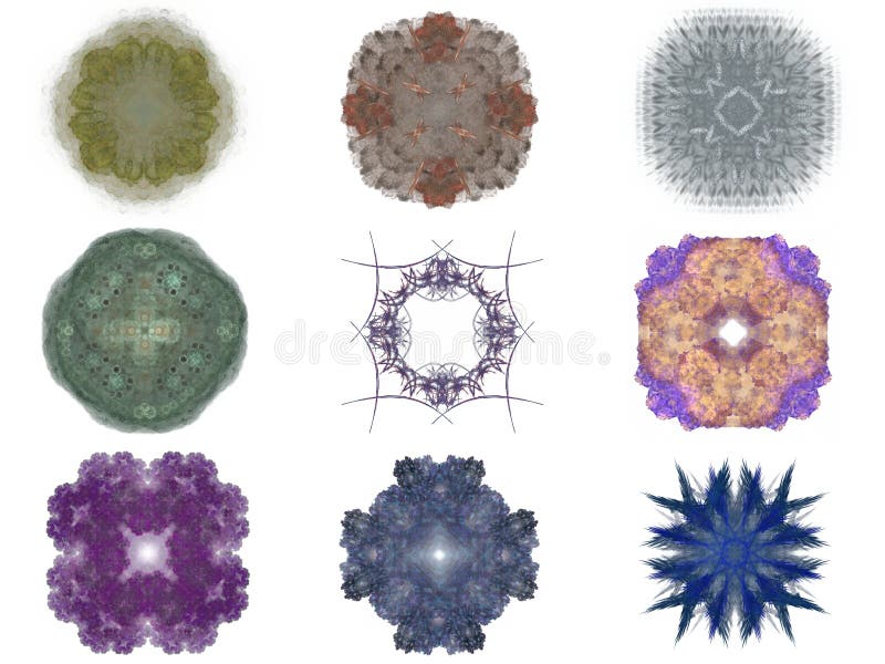 Set of Different Colored Patterns on an Abstract Fractal Stock ...