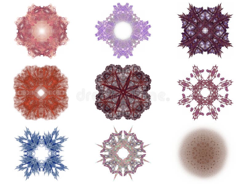 Set of Different Colored Patterns on an Abstract Fractal Stock ...