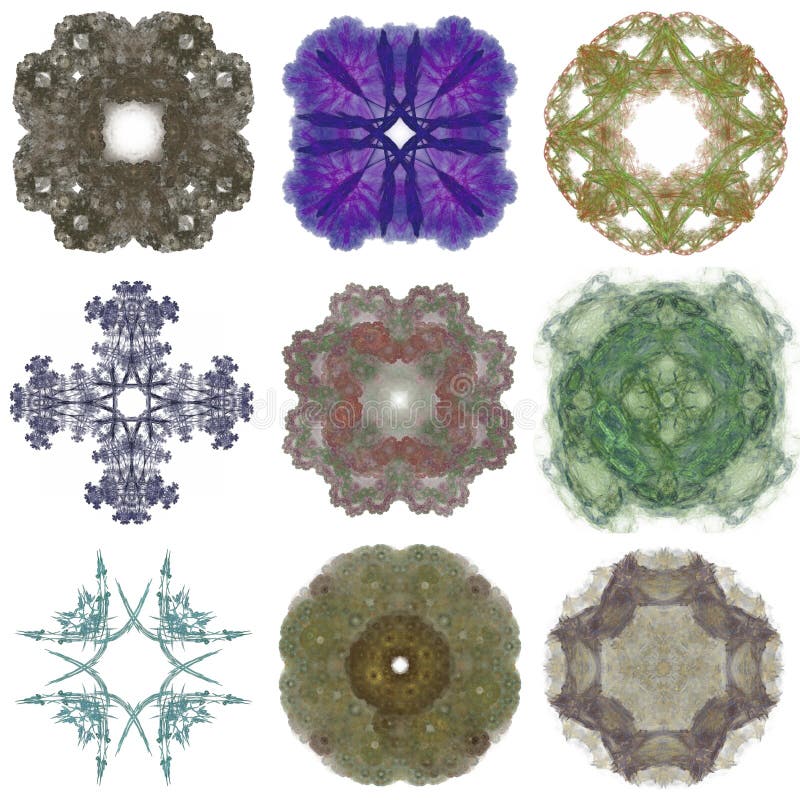 Set of Different Colored Patterns on an Abstract Fractal Stock ...