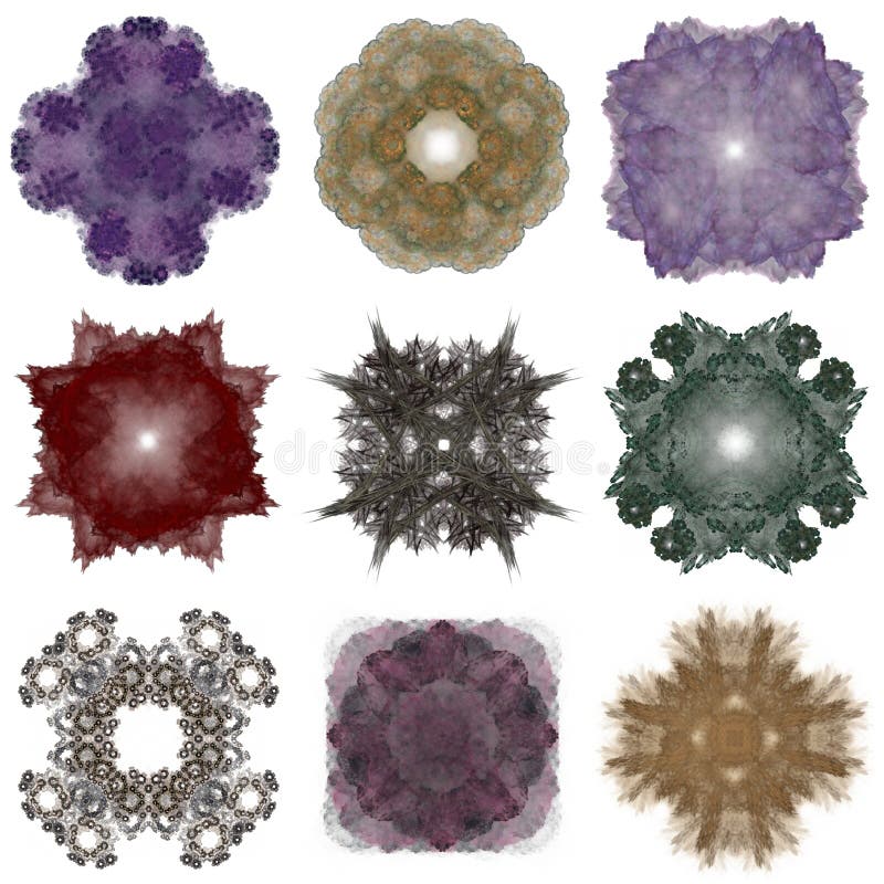 Set of Different Colored Patterns on an Abstract Fractal Stock ...