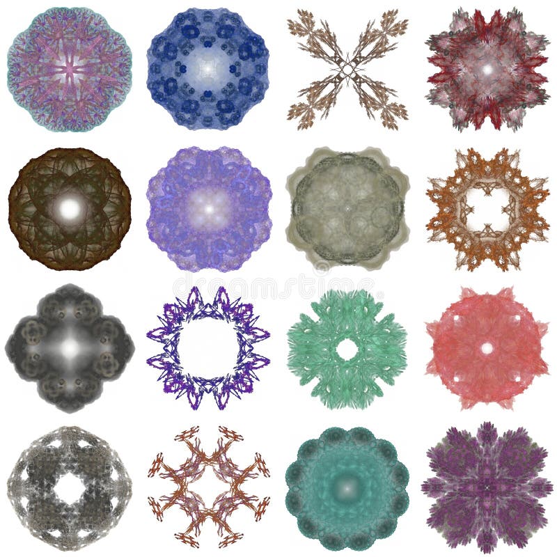 Set of Different Colored Patterns on an Abstract Fractal Stock ...