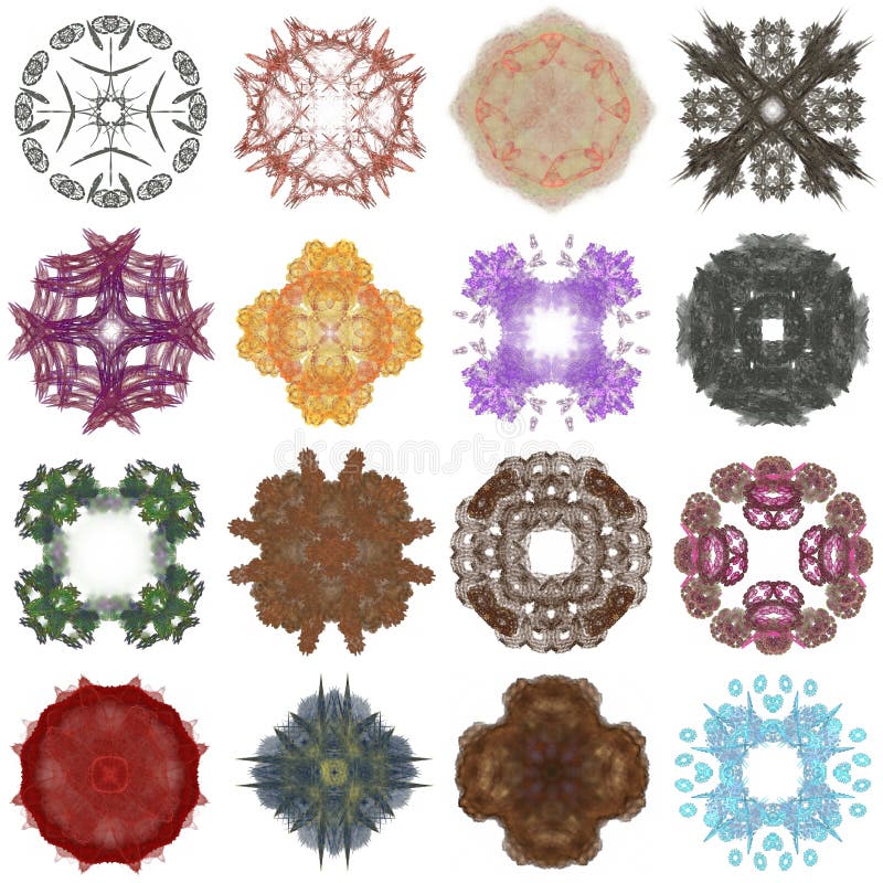 Set of Different Colored Patterns on an Abstract Fractal Stock ...
