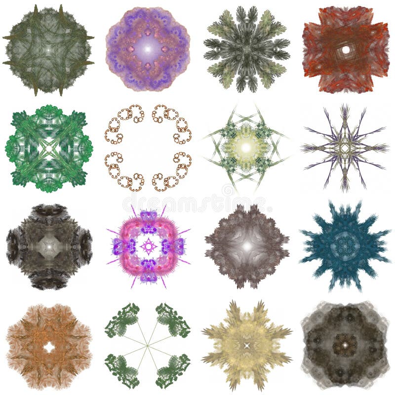 Set of Different Colored Patterns on an Abstract Fractal Stock ...