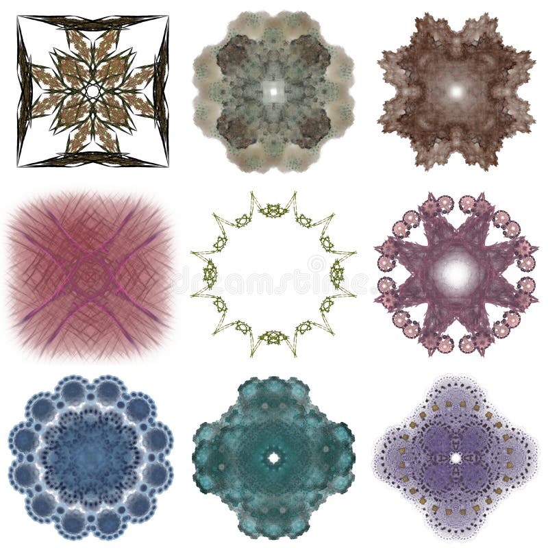 Set of Different Colored Patterns on an Abstract Fractal Stock ...