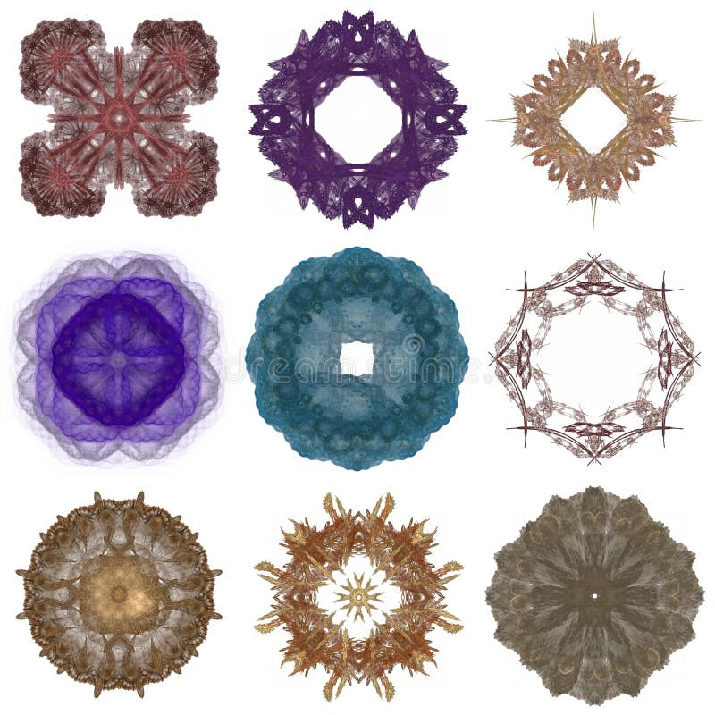 Set of Different Colored Patterns on an Abstract Fractal Stock ...