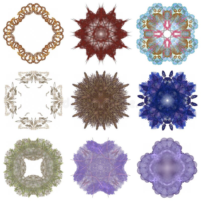 Set of Different Colored Patterns on an Abstract Fractal Stock ...