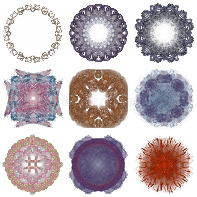 Set of Different Colored Patterns on an Abstract Fractal Stock ...