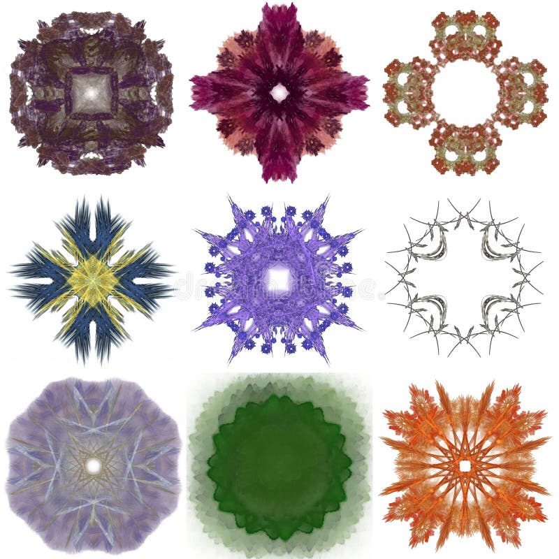 Set of Different Colored Patterns on an Abstract Fractal Stock ...