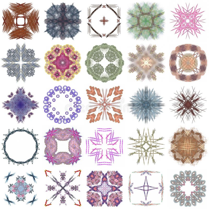 Set of Different Colored Patterns on an Abstract Fractal Stock ...