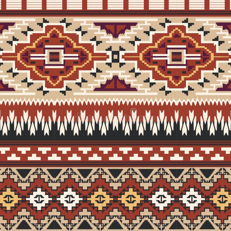 A Set of Different Colored Seamless Repeated Border Patterns Stock ...