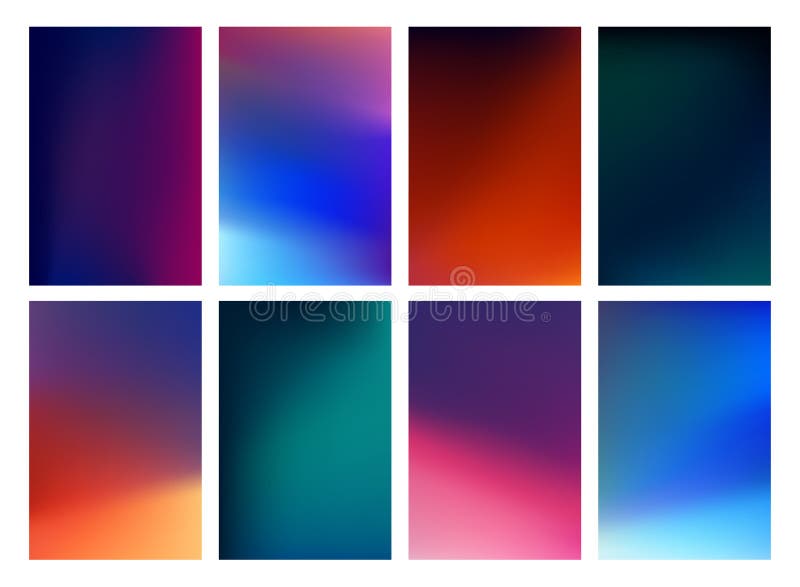 Set of Different Colorful Gradients in Rectangle Frames Stock Vector ...
