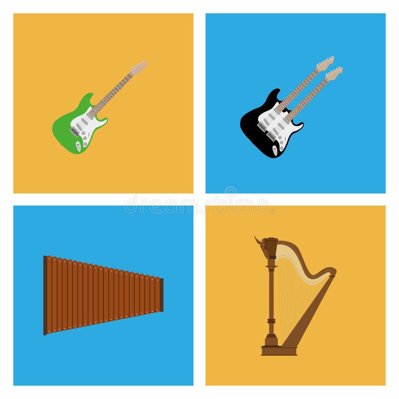 Set of Different Colorful Musical Elements Editorial Stock Image ...