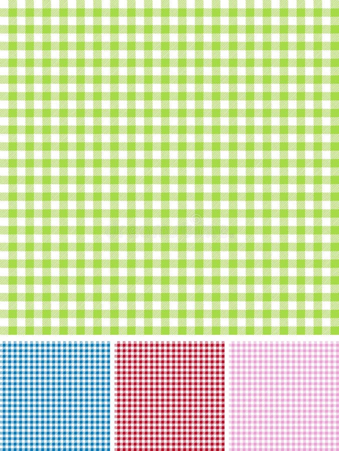 Set of Different Colors of Checkered Patterns on a White Background ...