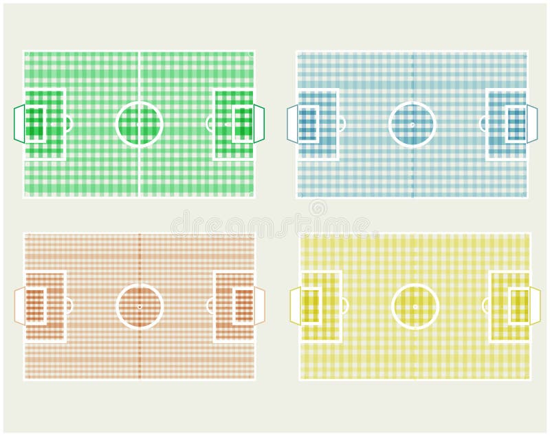 Set of Different Colors Football Fields Stock Illustration ...